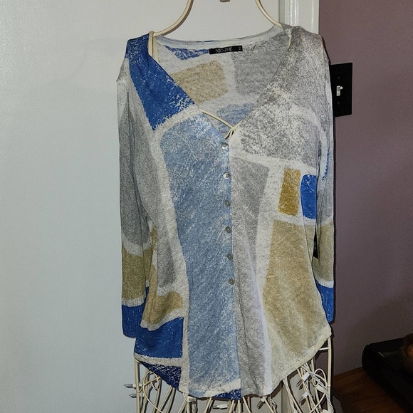 NIC+ZOE | Sweaters | Niczoe Sea Glass Linen Blend Cardigan Sweater | Poshmark